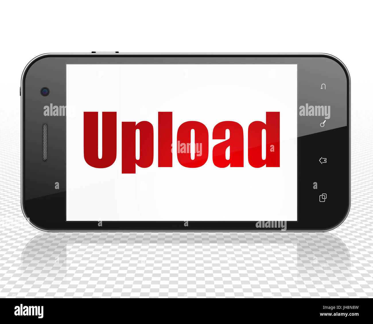 Web development concept: Smartphone with Upload on display Stock Photo ...