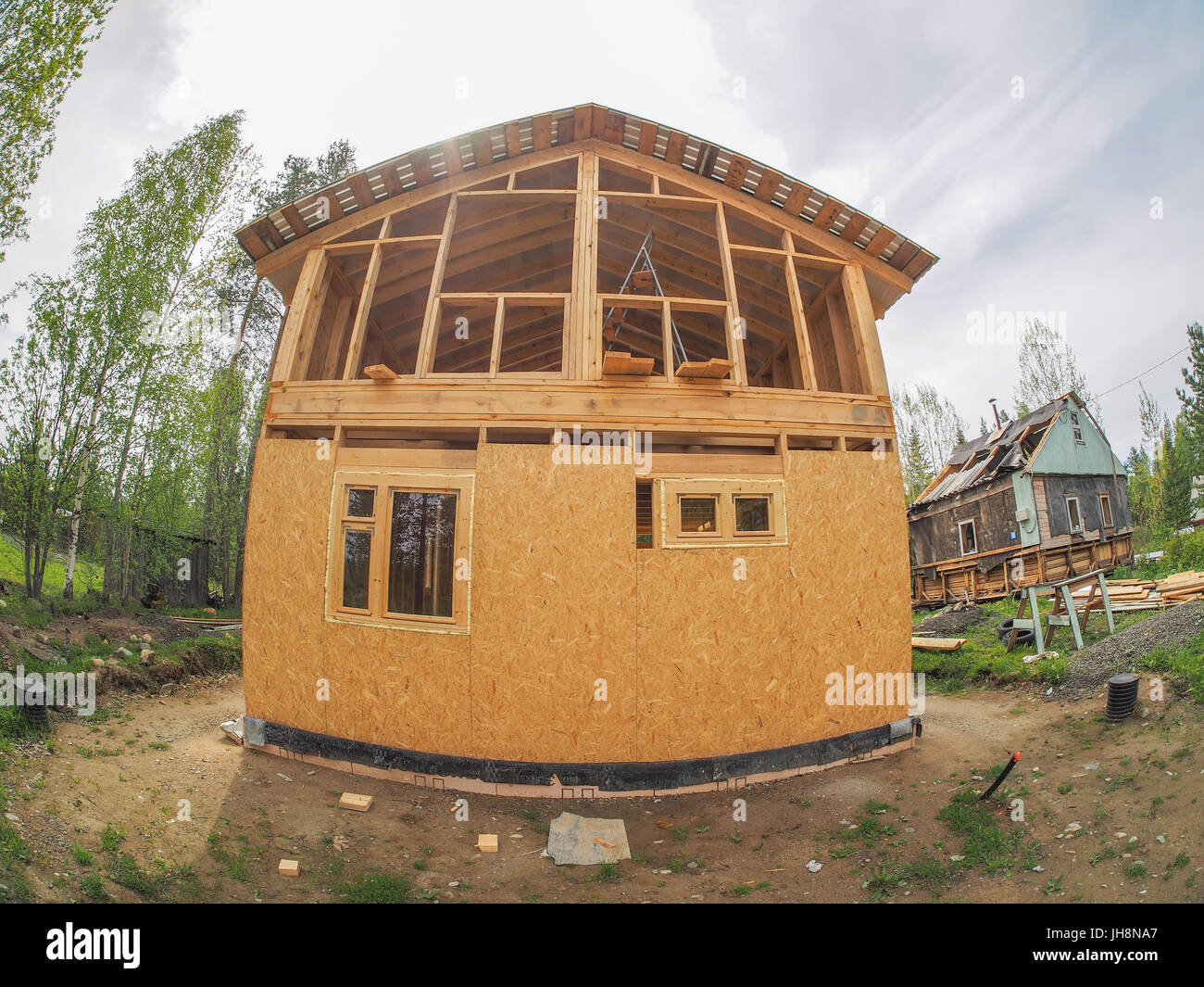 Construction of a frame house Stock Photo - Alamy