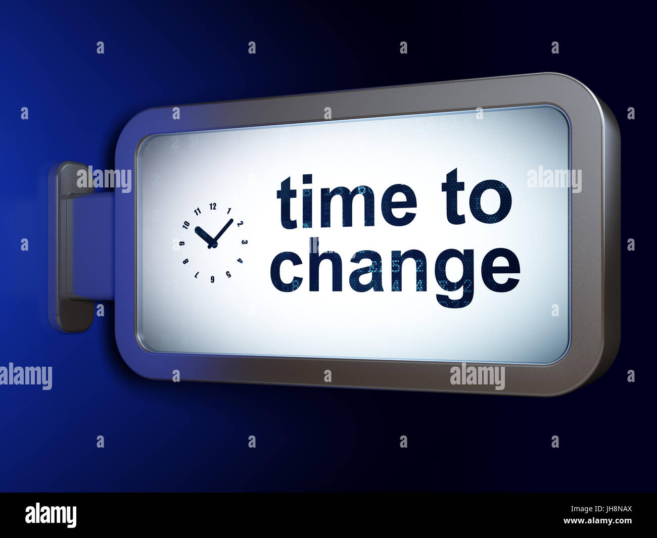 Time concept: Time to Change and Clock on billboard background Stock ...