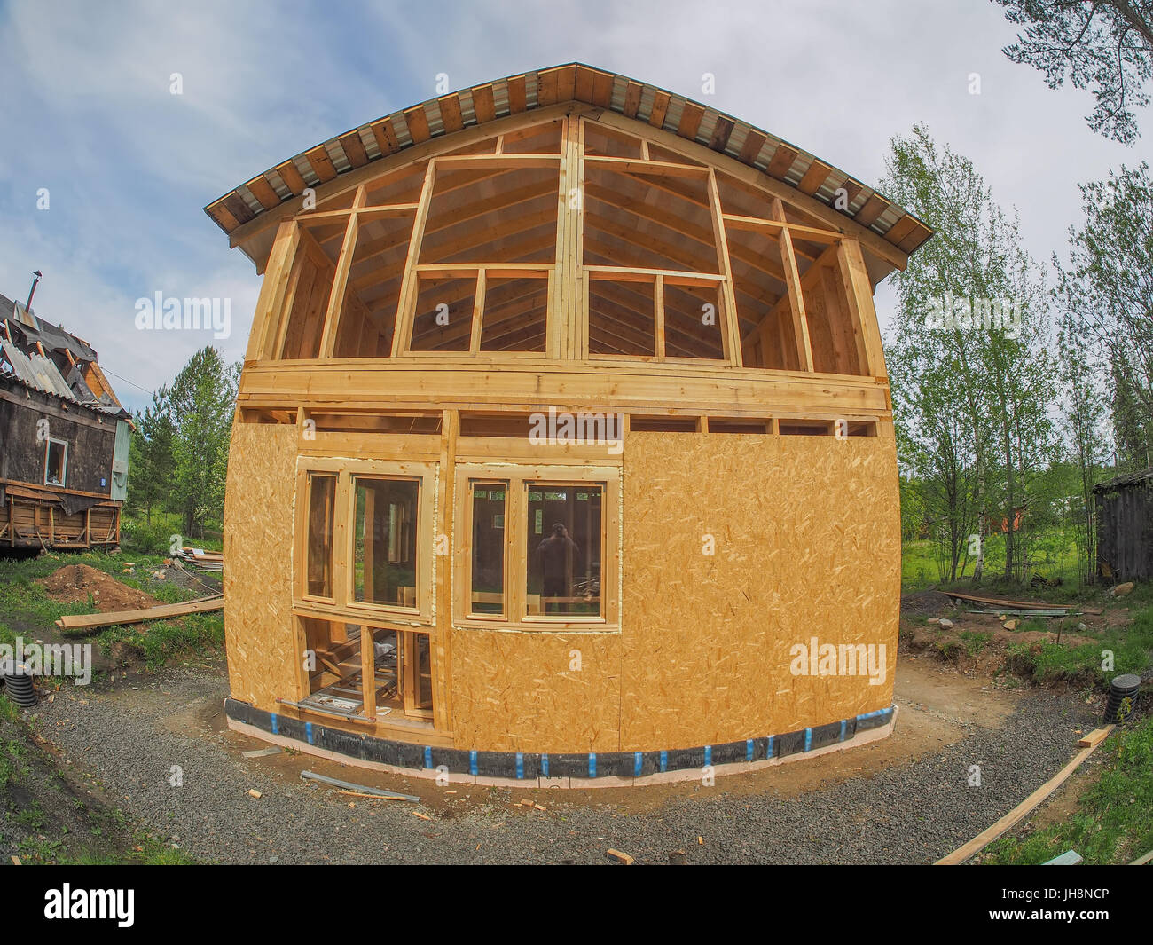Construction of a frame house Stock Photo - Alamy