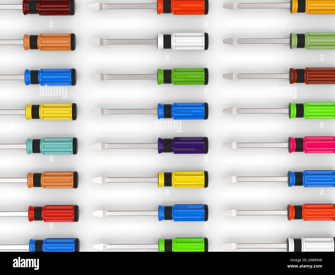 3d rendering colorful screw drivers background Stock Photo - Alamy