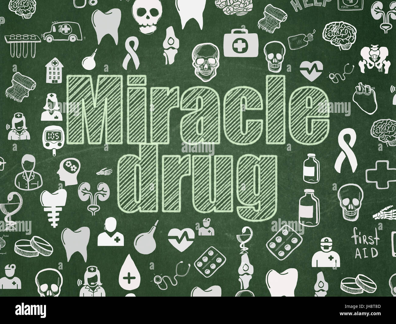 Health concept: Miracle Drug on School board background Stock Photo - Alamy