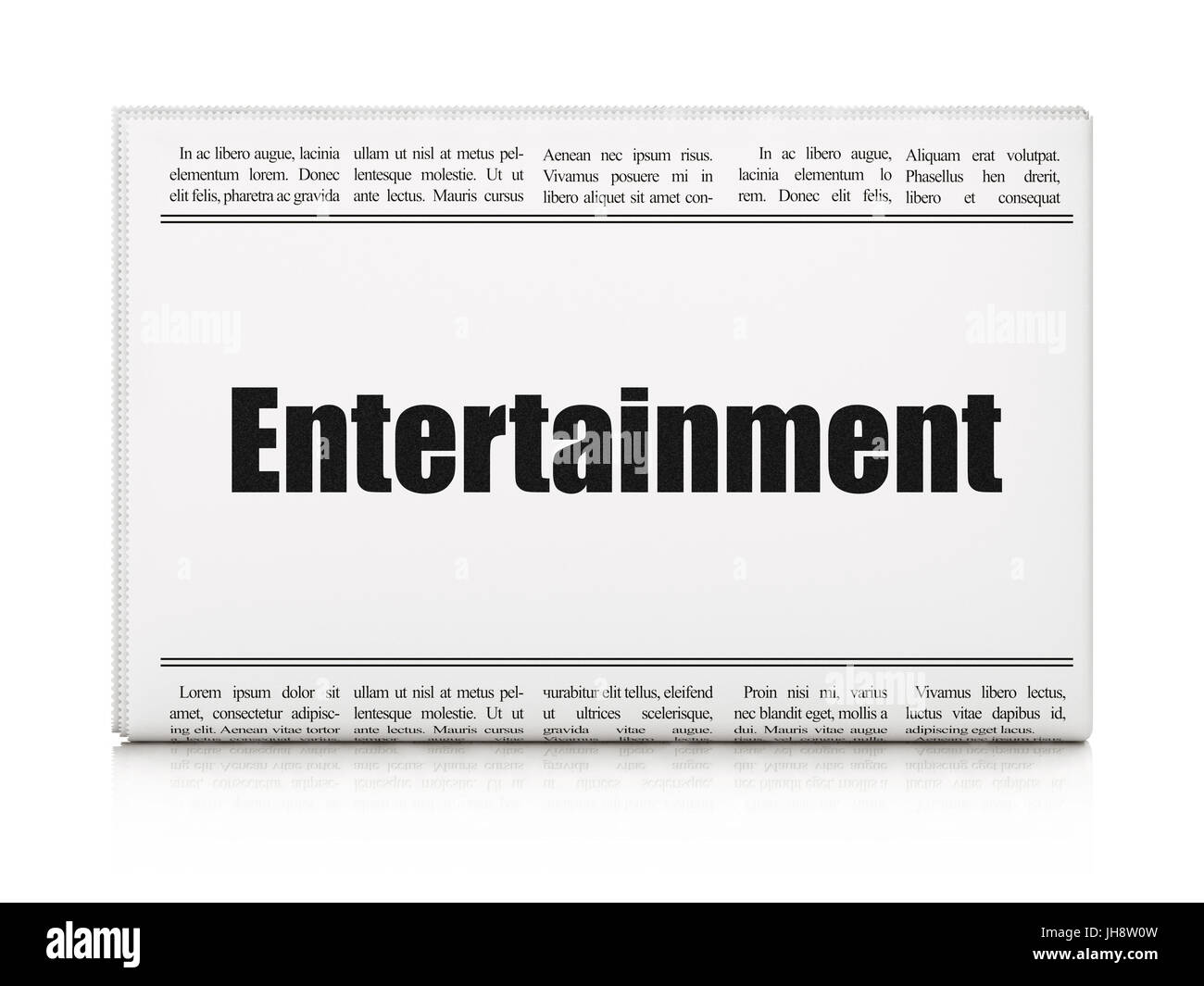 Entertainment, concept: newspaper headline Entertainment Stock Photo ...