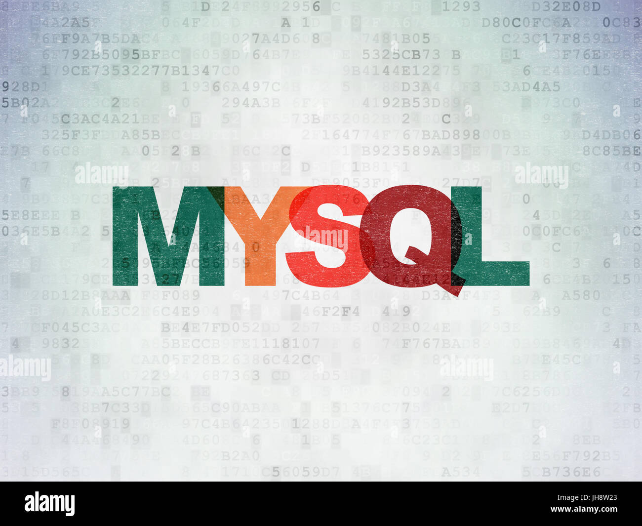 Database concept: MySQL on Digital Data Paper background Stock Photo ...