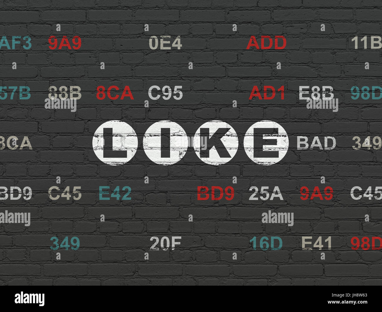 Social media concept: Like on wall background Stock Photo - Alamy