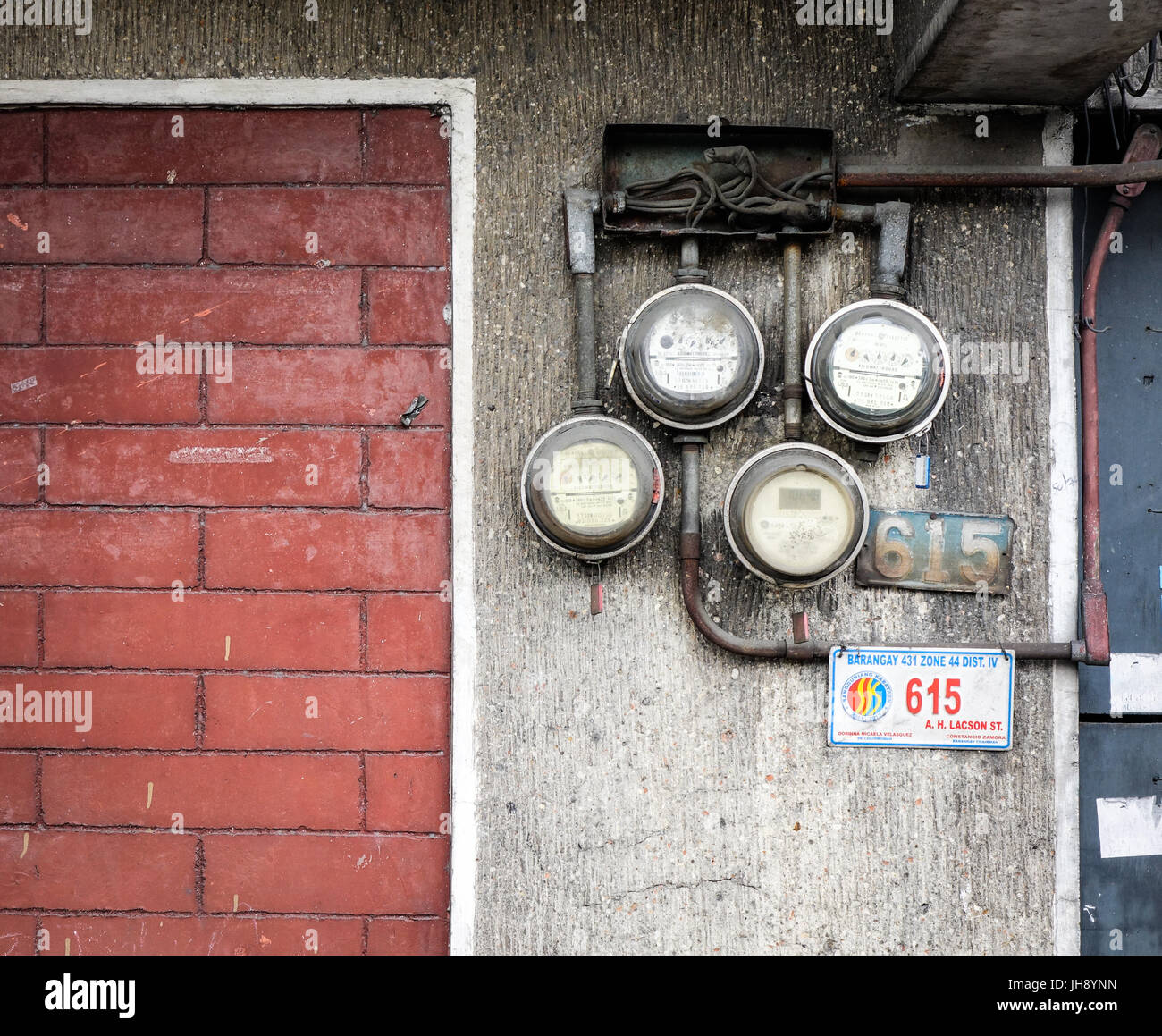 Electric meters of an old house hi-res stock photography and images - Alamy