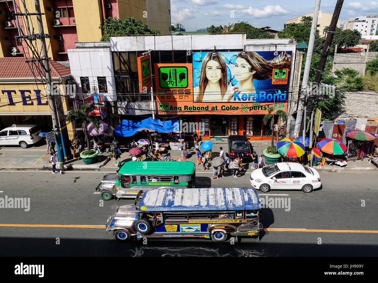 Manila, Philippines - Dec 21, 2015. View of street at Ortega District ...