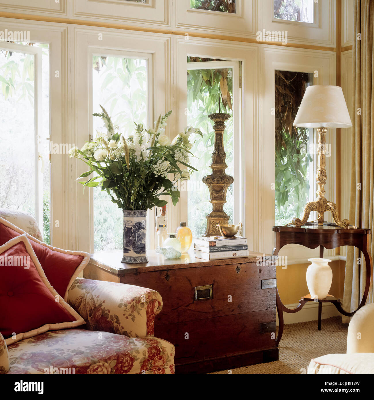 Tables by window Stock Photo - Alamy