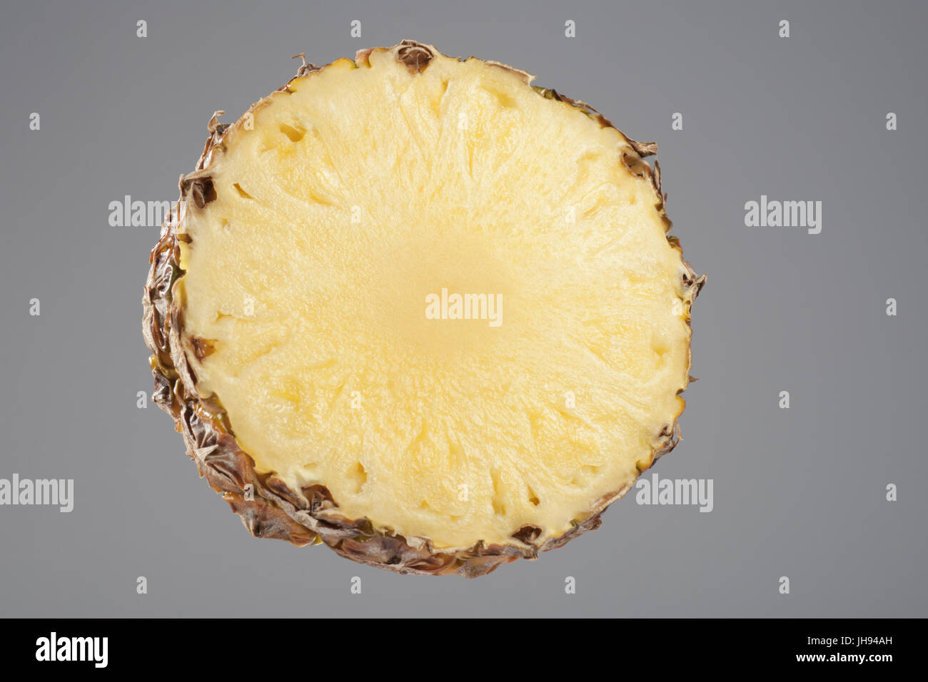 Pineapple, Cross Section, Fruit, Slice, Circle, Gray Background Stock ...