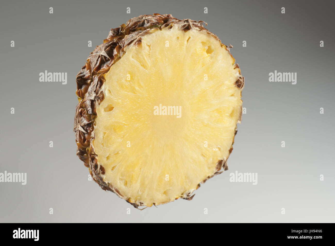 Pineapple, Cross Section, Fruit, Slice, Circle, Gray Background Stock ...