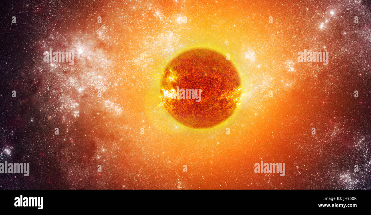 Photo of the sun in space. Elements of this image furnished by NASA ...