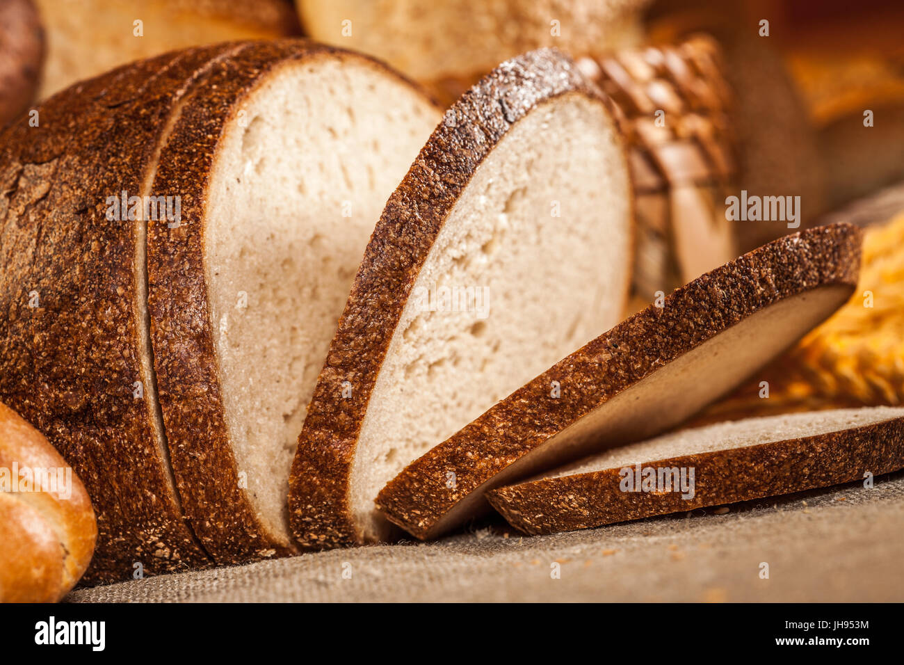 Fresh Assortment of baked bread Stock Photo - Alamy
