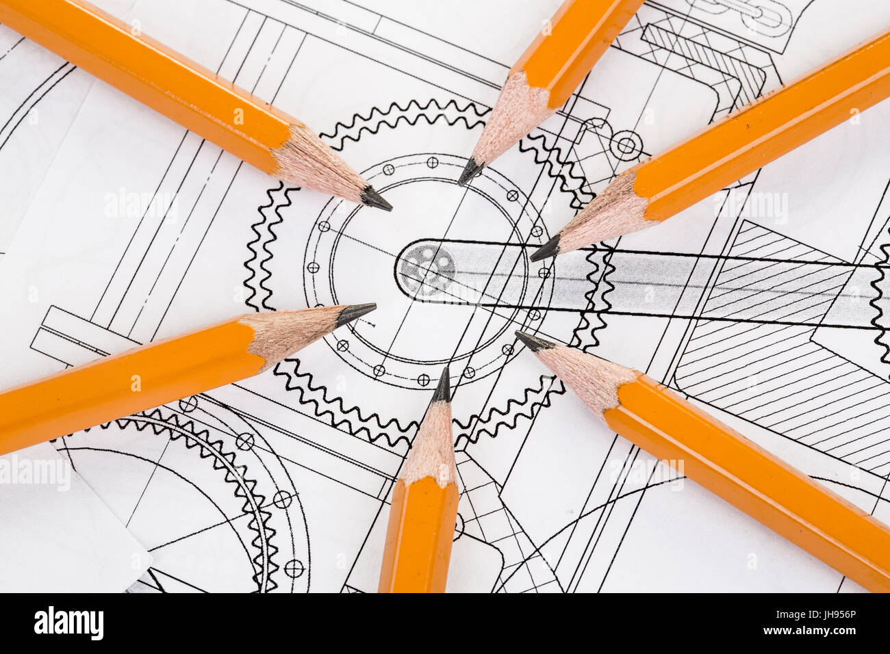 Drawing detail and pencil close-up Stock Photo - Alamy