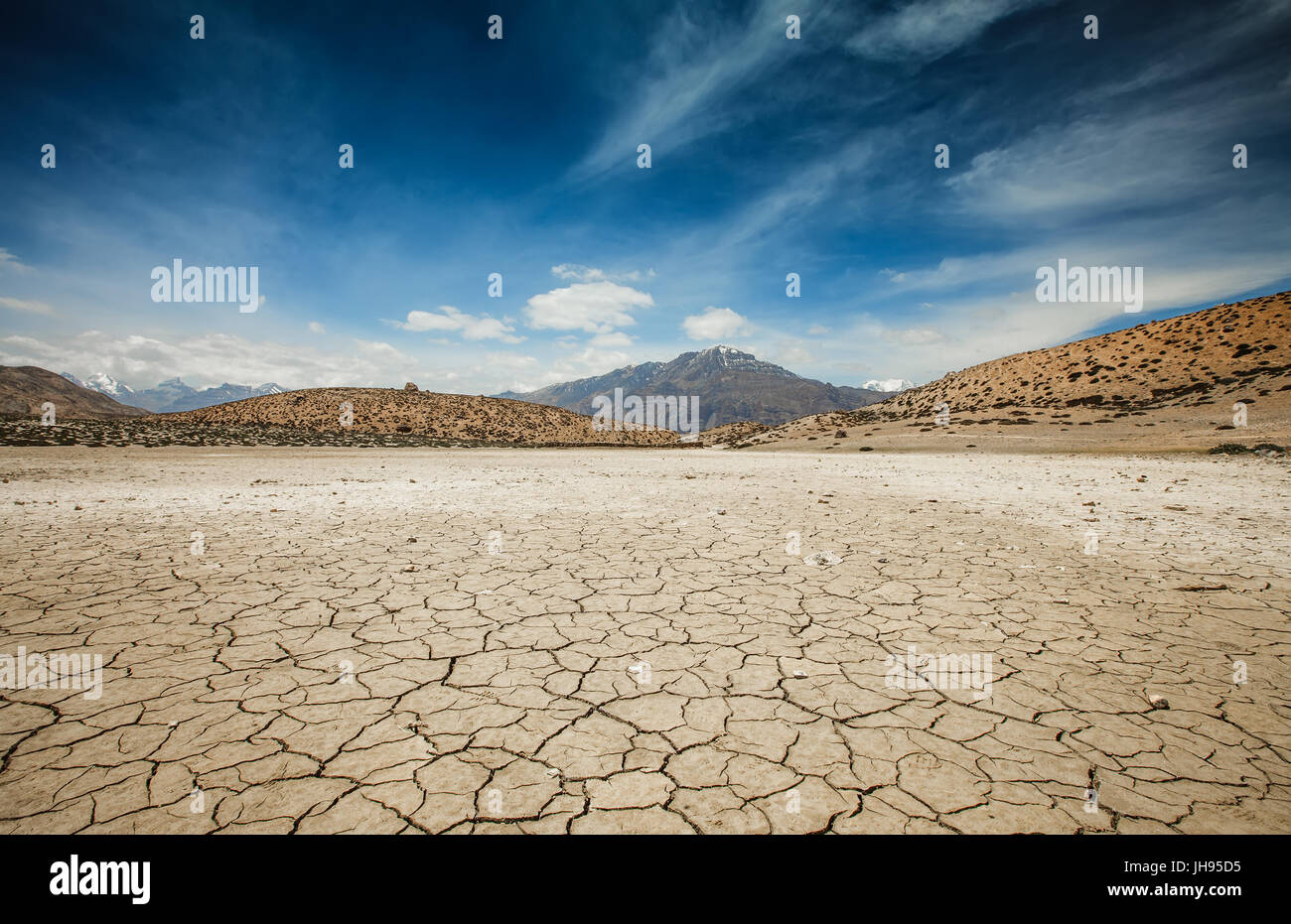 Dry Dhankar lake in Himalayas mountains. Spiti valley, Himachal Pradesh ...