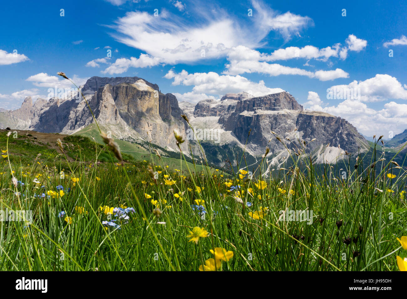 Beautiful summer mountain landscape. Sella group. Dolomites. Italy ...