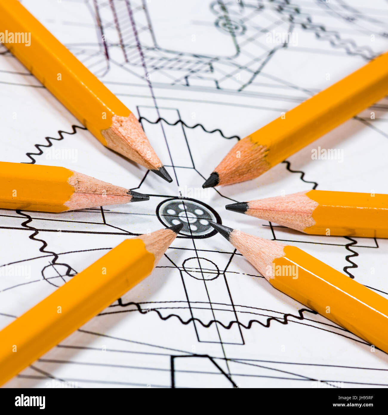 Drawing detail and pencil close-up Stock Photo - Alamy