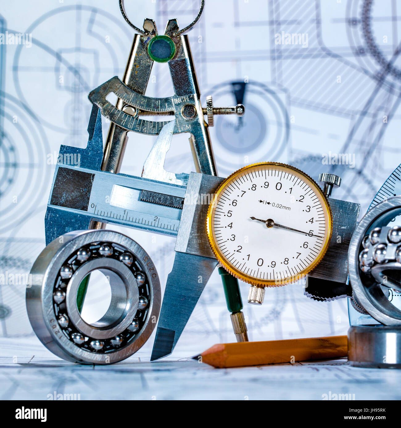 Technical drawing and tools Stock Photo - Alamy