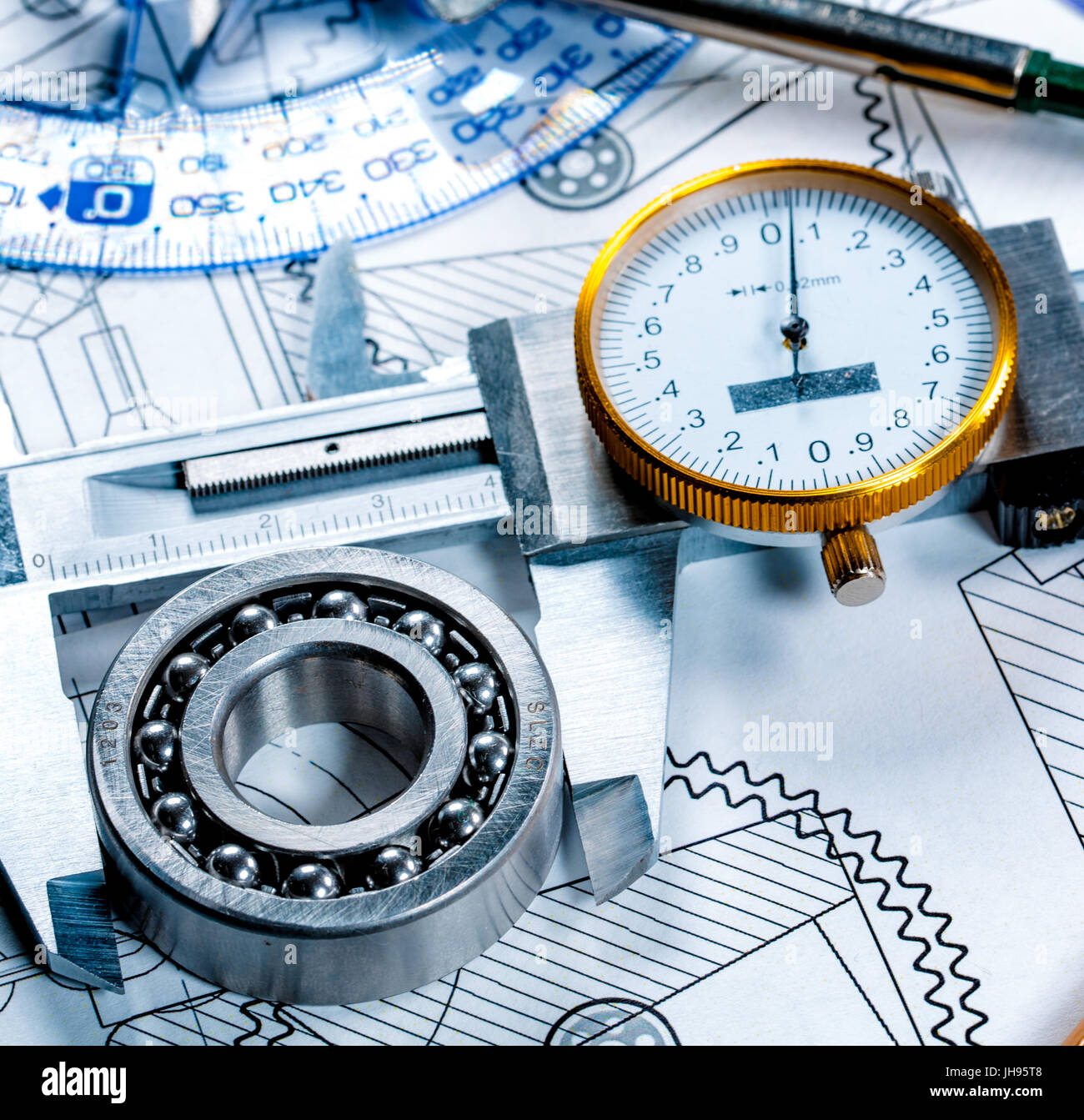 Technical drawing and tools Stock Photo - Alamy