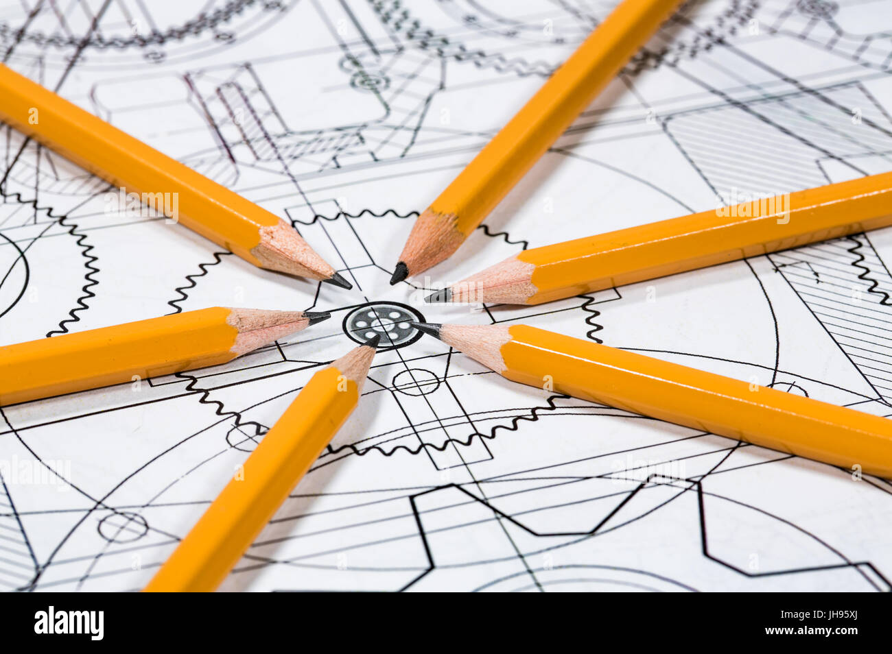 Drawing detail and pencil close-up Stock Photo - Alamy