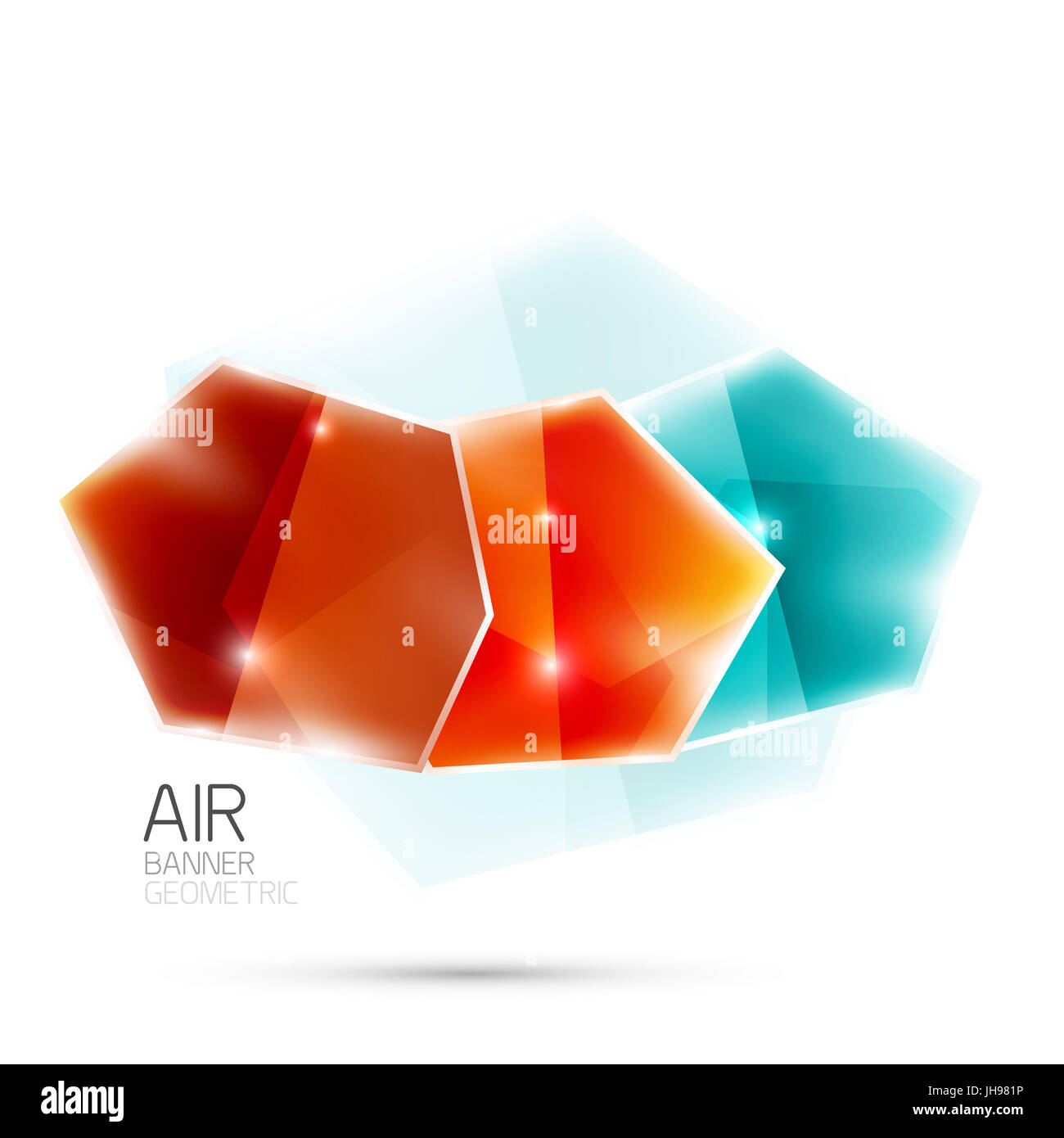 Color glossy geometric plates on white. Abstract background template ...