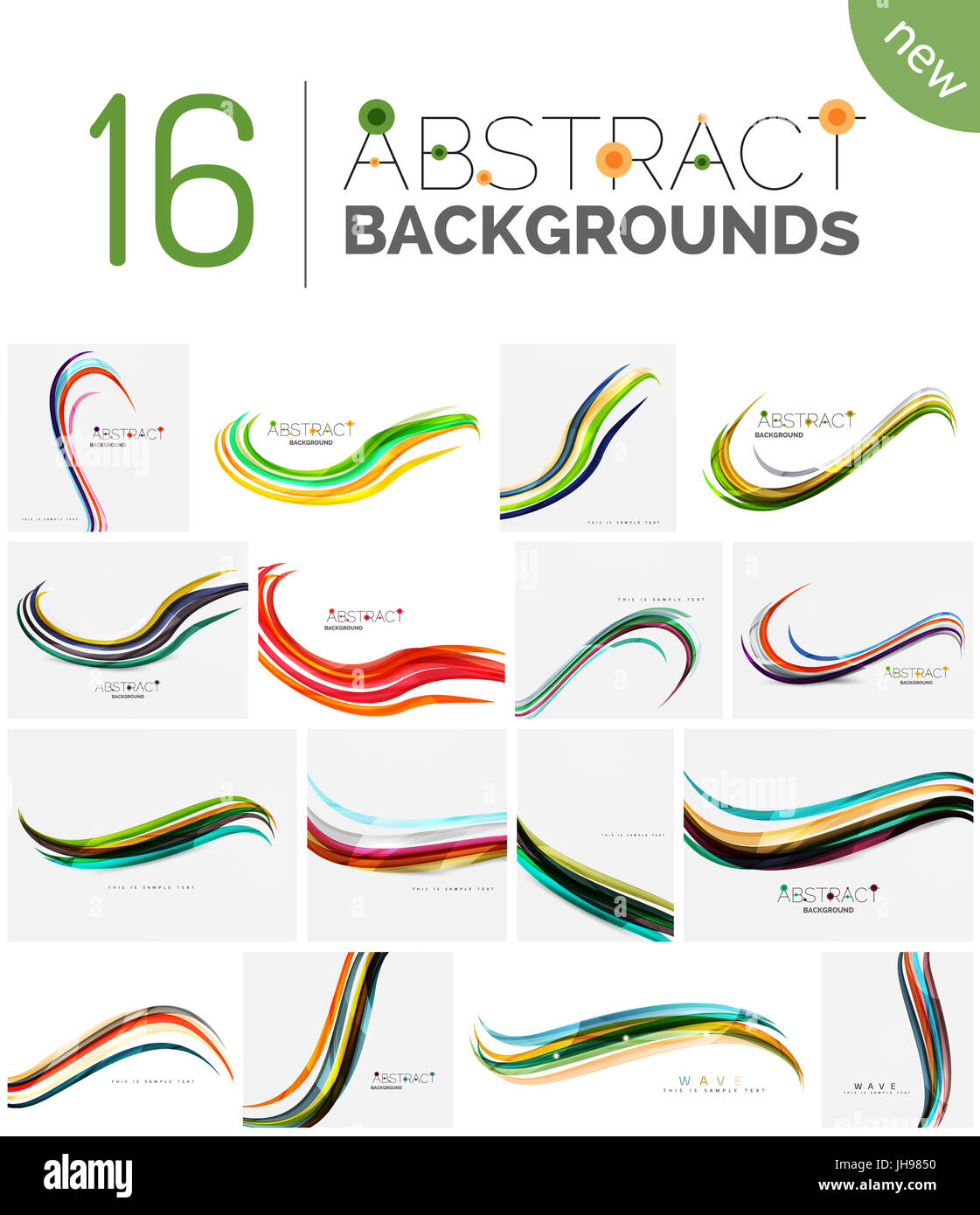 Collection of wave abstract backgrounds - color curve stripes and lines ...