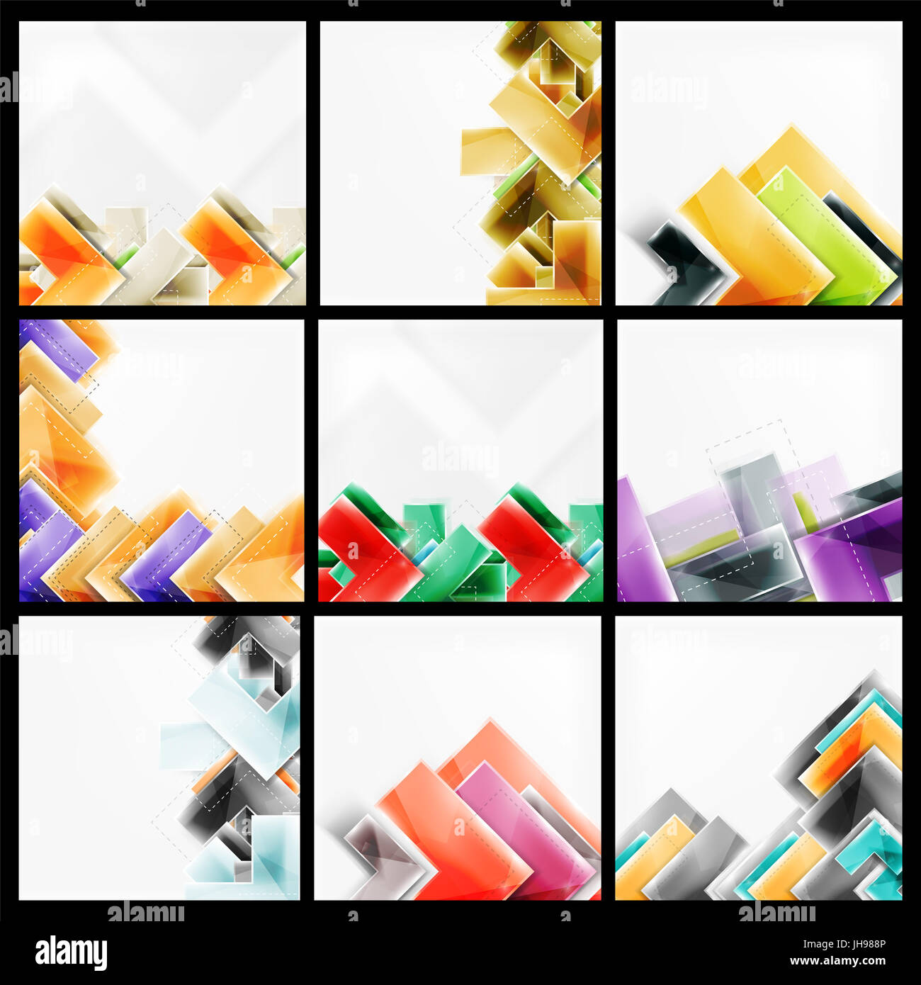 Set of 3d arrow backgrounds. Collection of web brochures, internet ...