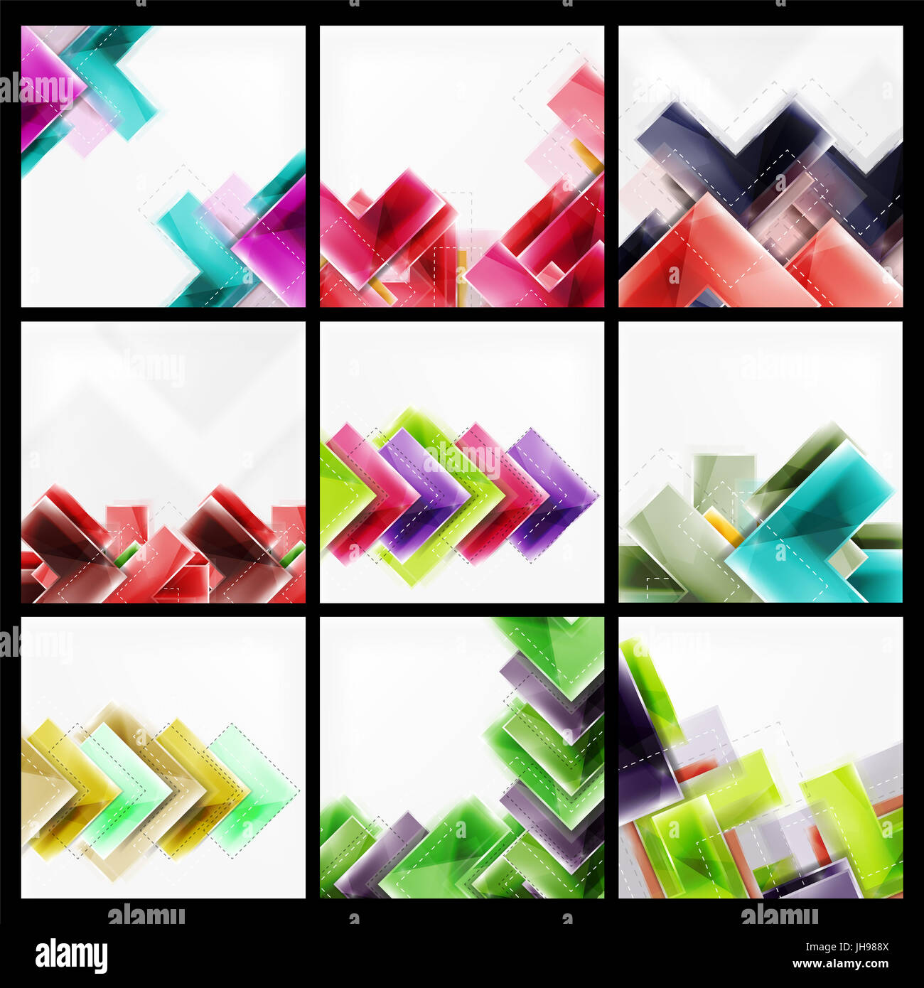 Set of 3d arrow backgrounds. Collection of web brochures, internet ...