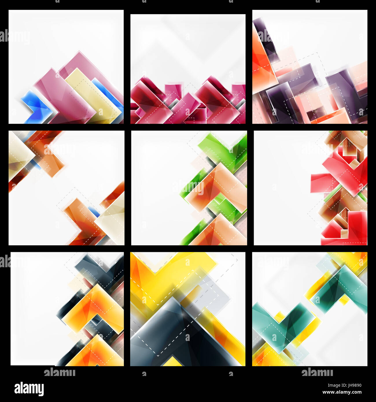 Set of arrow abstract geometric backgrounds. universal blank templates ...