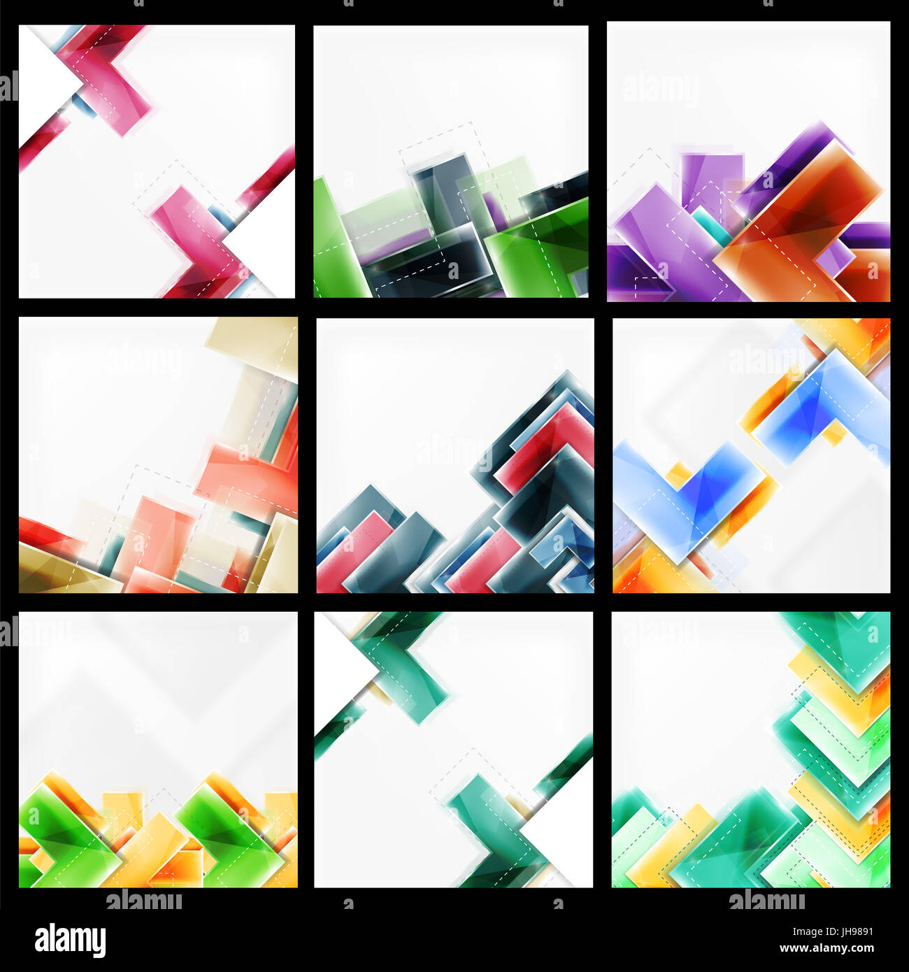 Set of arrow abstract geometric backgrounds. universal blank templates ...
