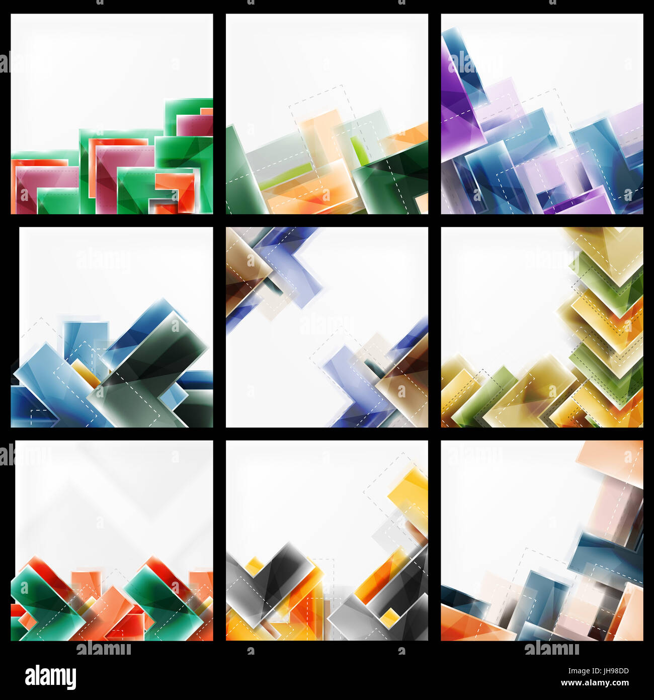 Set of arrow abstract geometric backgrounds. universal blank templates ...