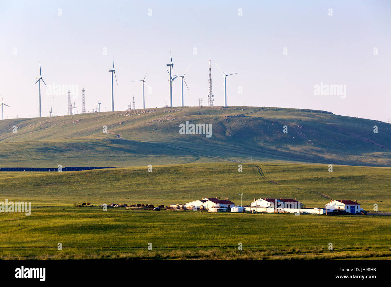 Windmill in field Stock Photo - Alamy