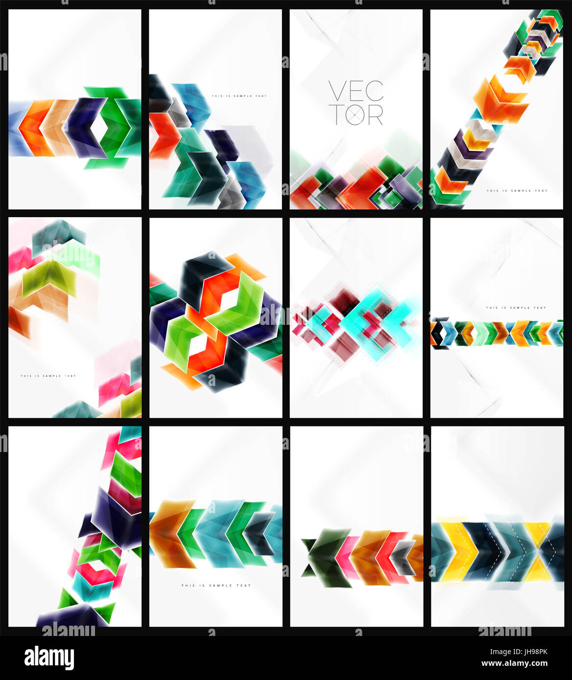 Collection of arrow abstract backgrounds. Set of web brochures ...