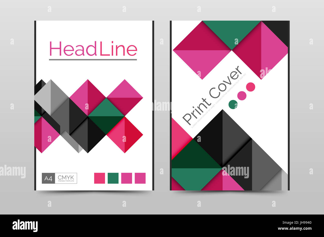 Geometric brochure front page, business annual report cover template ...