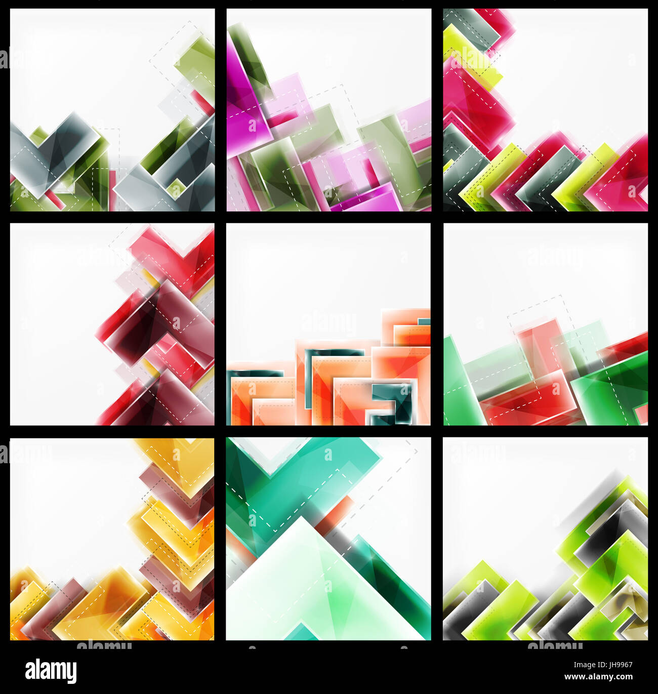 Set of 3d arrow backgrounds. Collection of web brochures, internet ...
