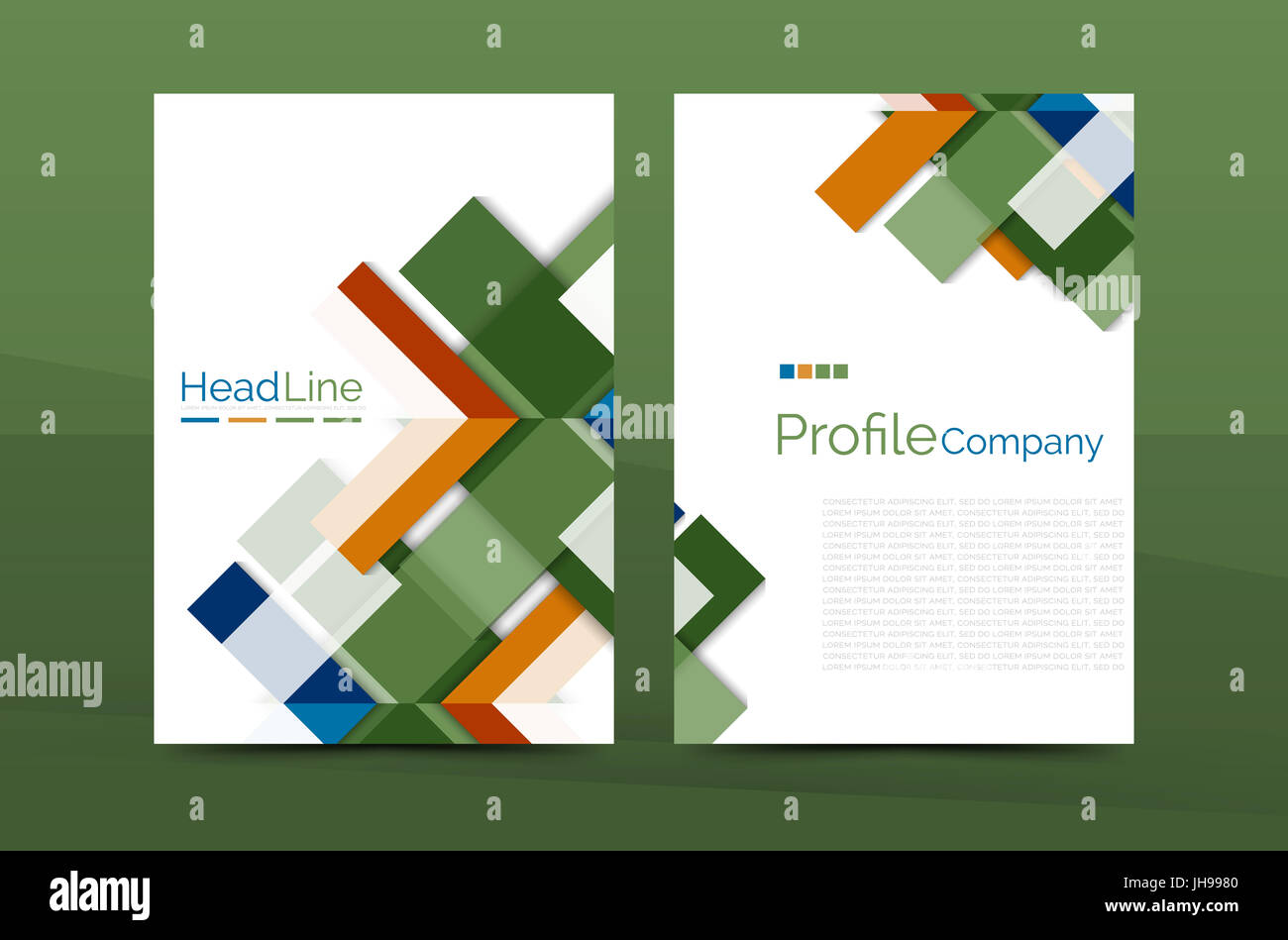 Geometric a4 front page, business annual report print template ...