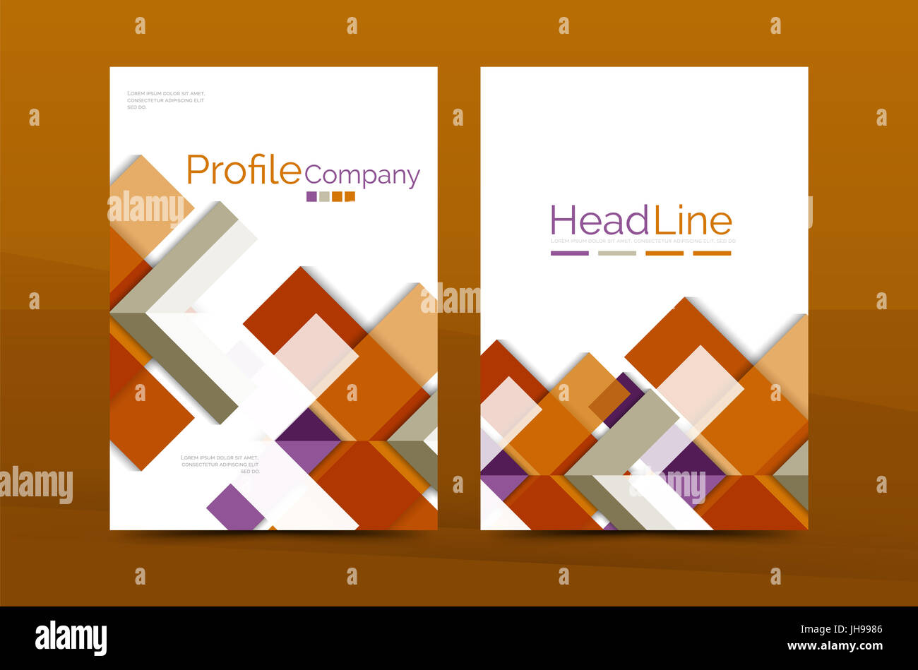 Geometric a4 front page, business annual report print template ...