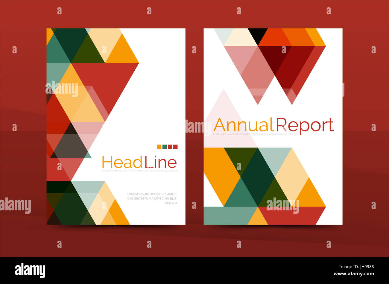 Geometric a4 front page, business annual report print template ...