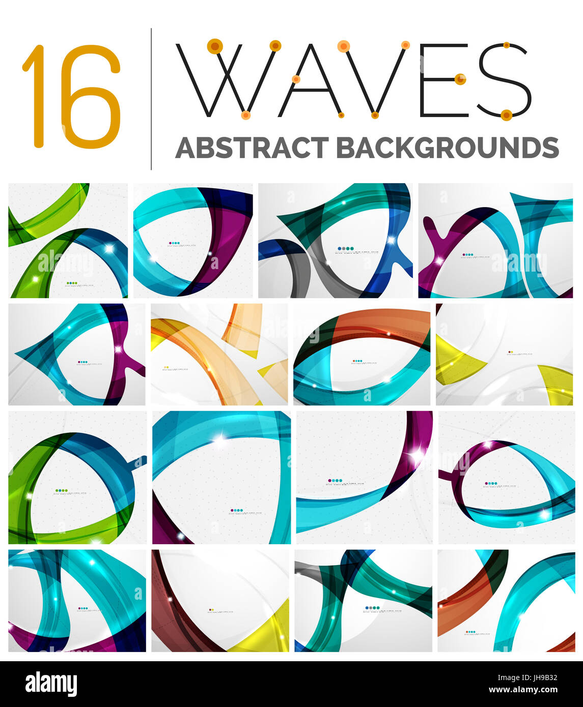 Collection of wave abstract backgrounds - color curve stripes and lines ...
