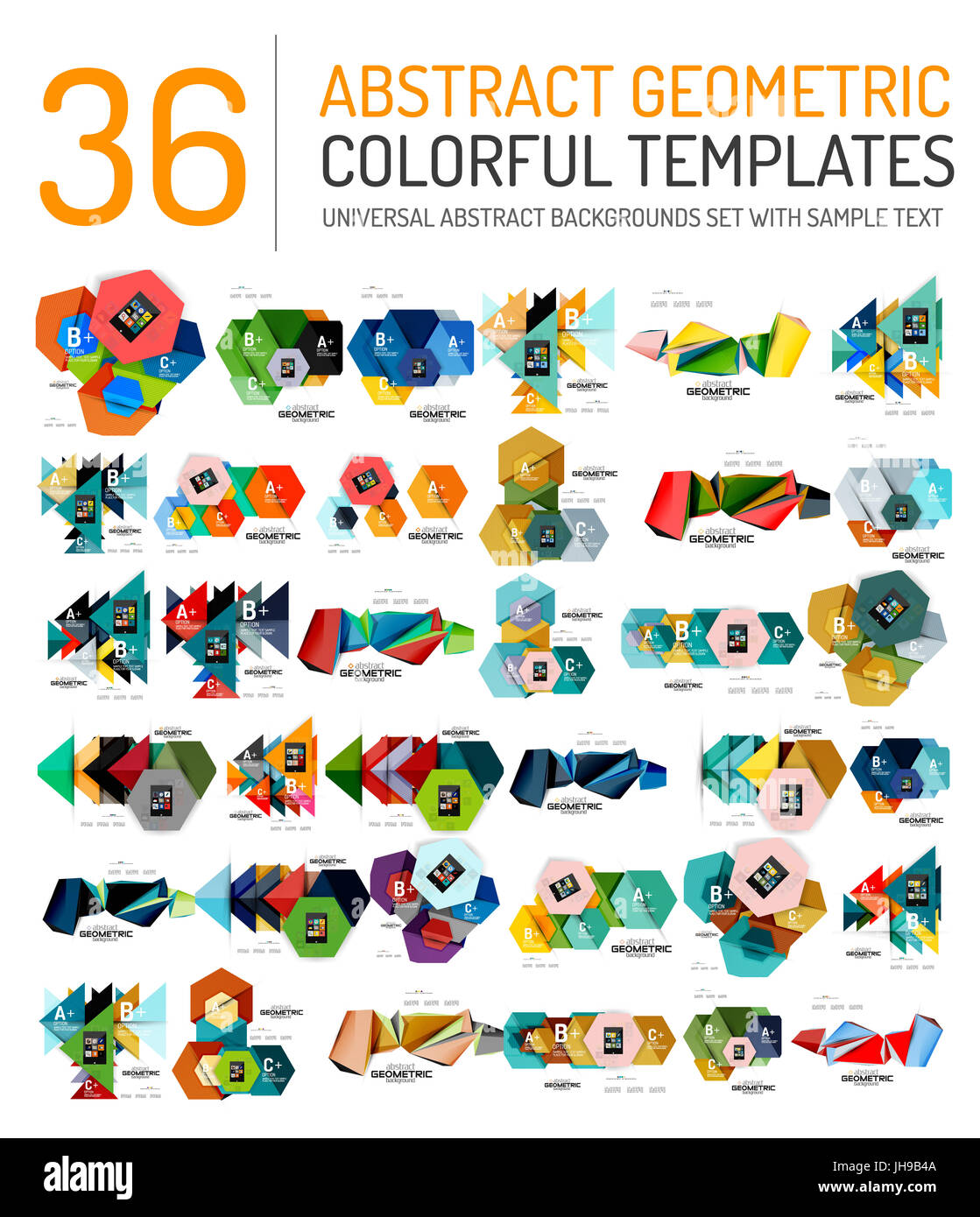 Collection of abstract backgrounds - colorful textured glossy geometric ...