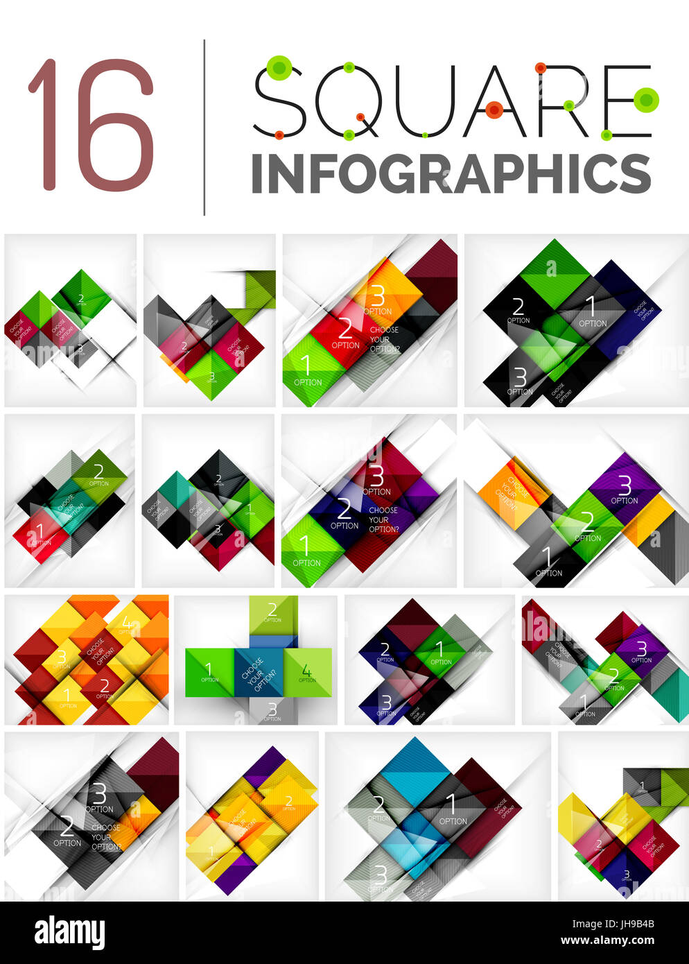 Collection of abstract backgrounds - repetition of square shapes ...