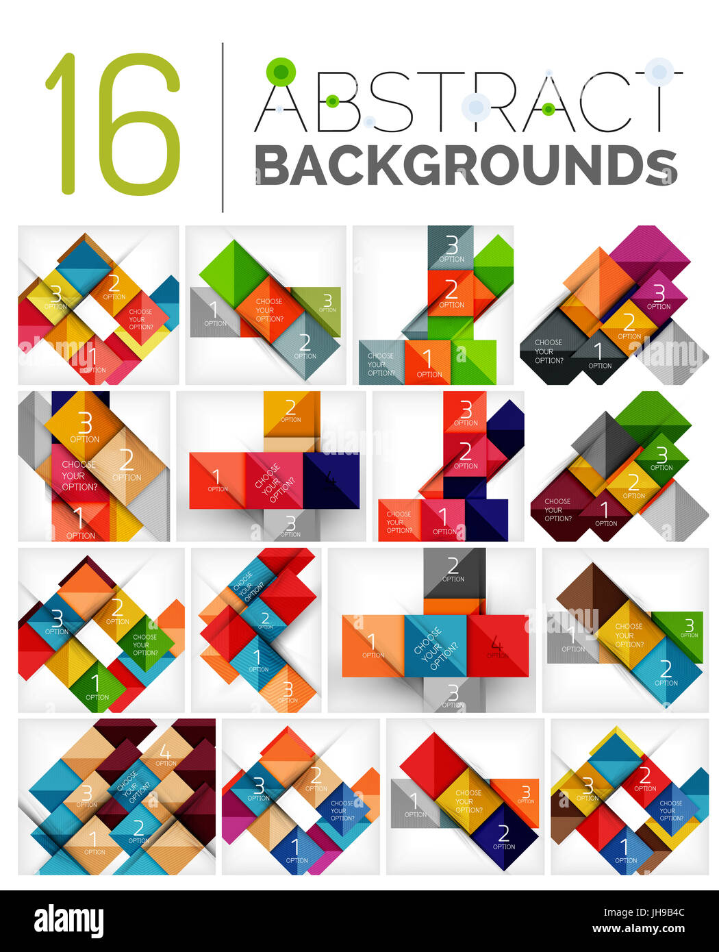 Collection of abstract backgrounds - repetition of square shapes ...