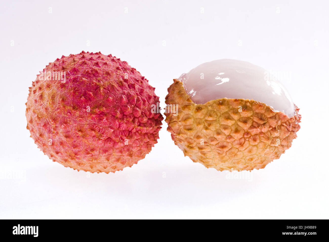 Lychee. Ripe fresh lychees on white background in photo studio Stock ...
