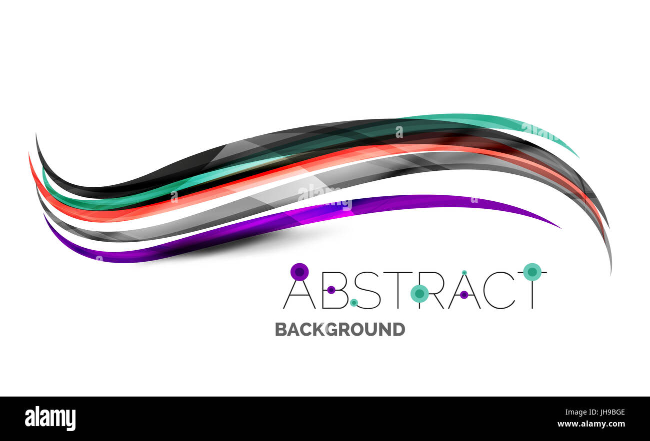 Geometric abstract background, swirl colorful lines - color curve ...