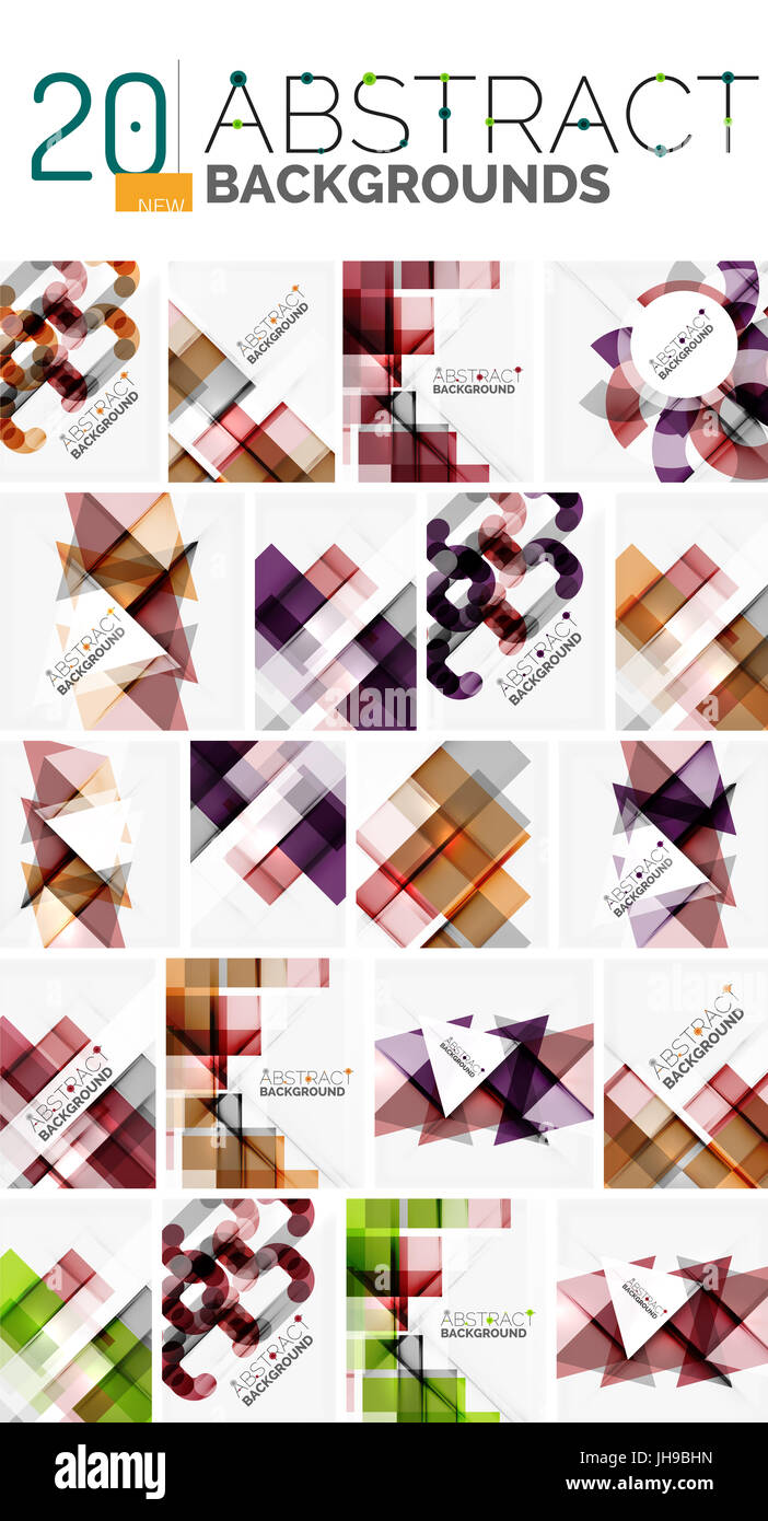 Collection of abstract backgrounds - repetition of multicolored ...