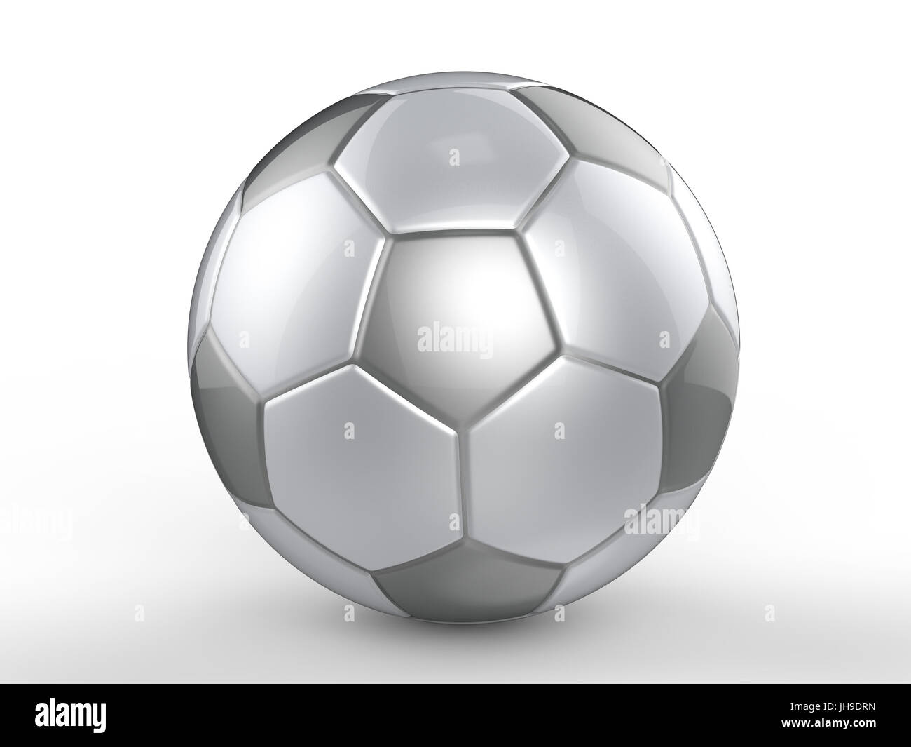 3d rendering silver ball on white background Stock Photo - Alamy