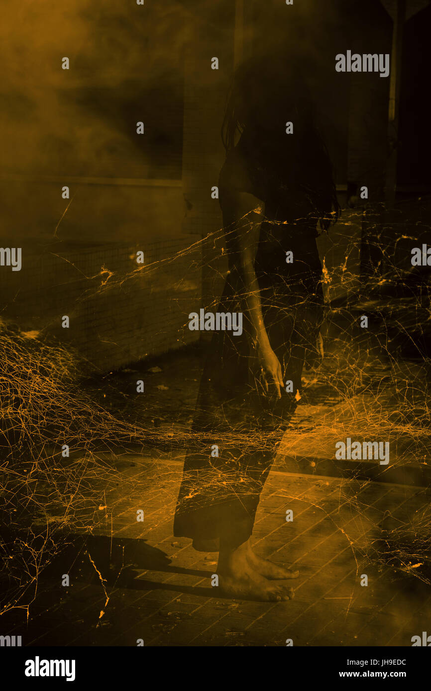 Ghost in haunted house Stock Photo - Alamy