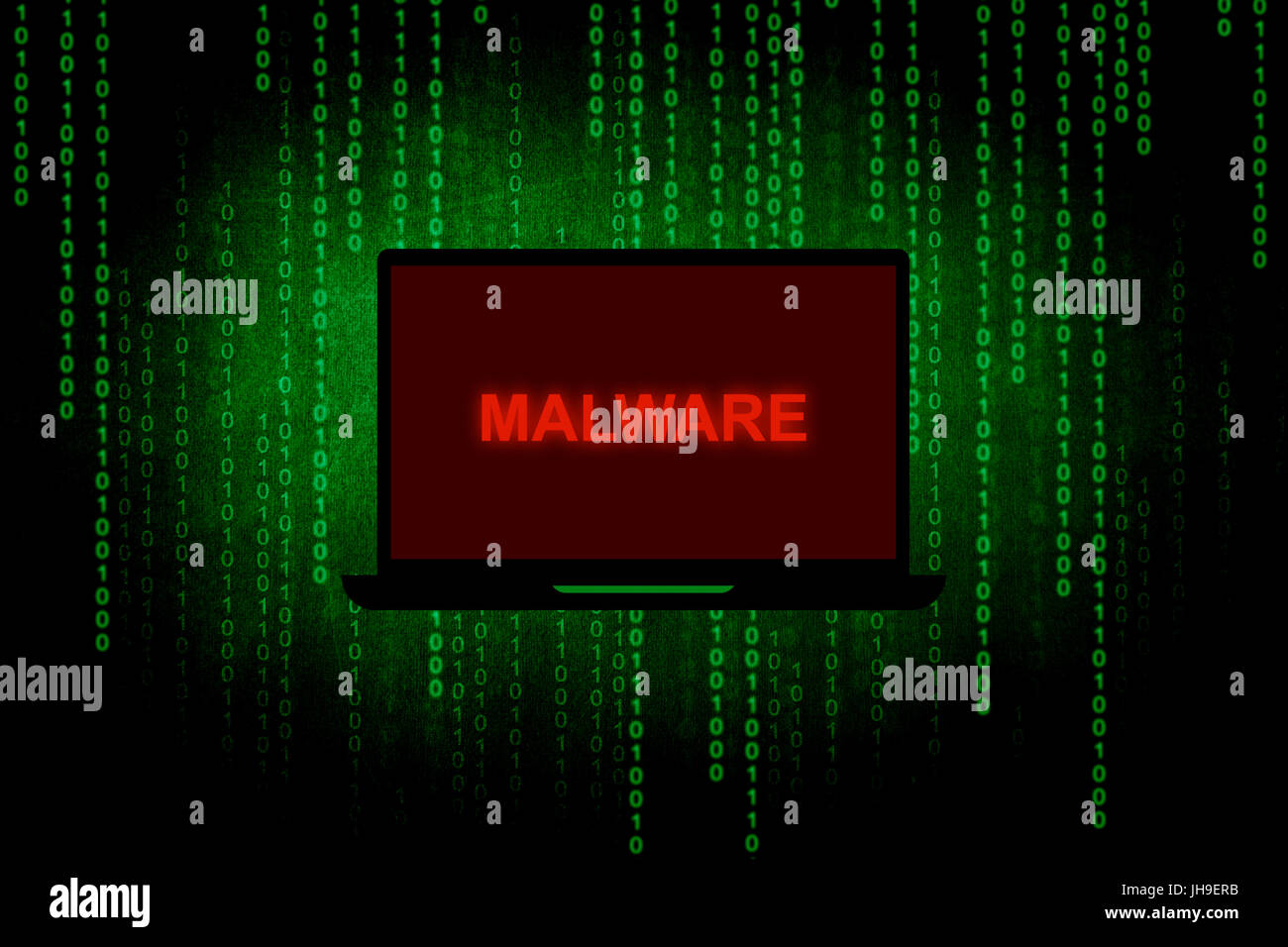 Malware on Laptop screen,Computer hacker or Cyber attack concept ...