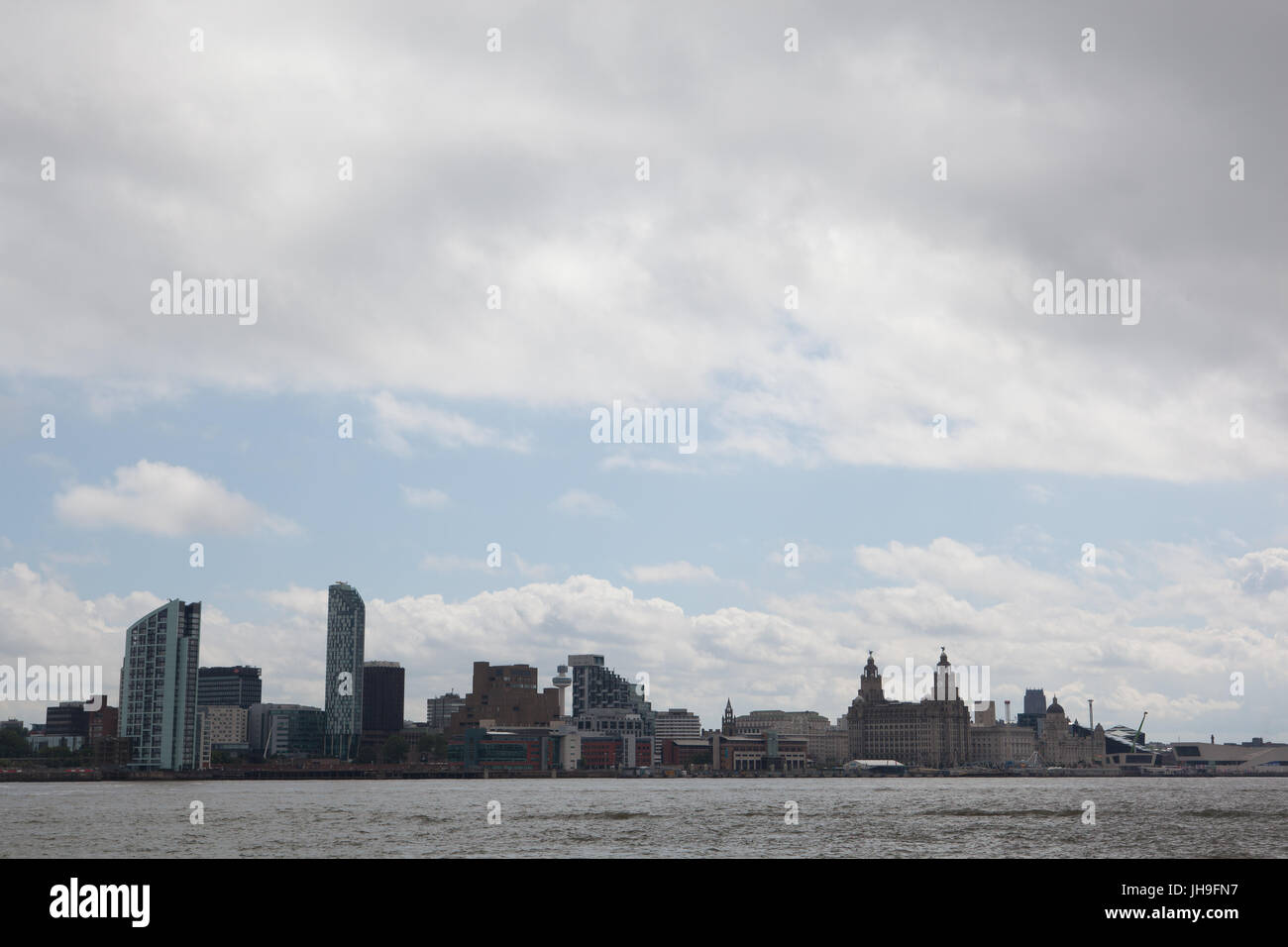 View of the Liverpool Skyline from the River Mersey Stock Photo - Alamy