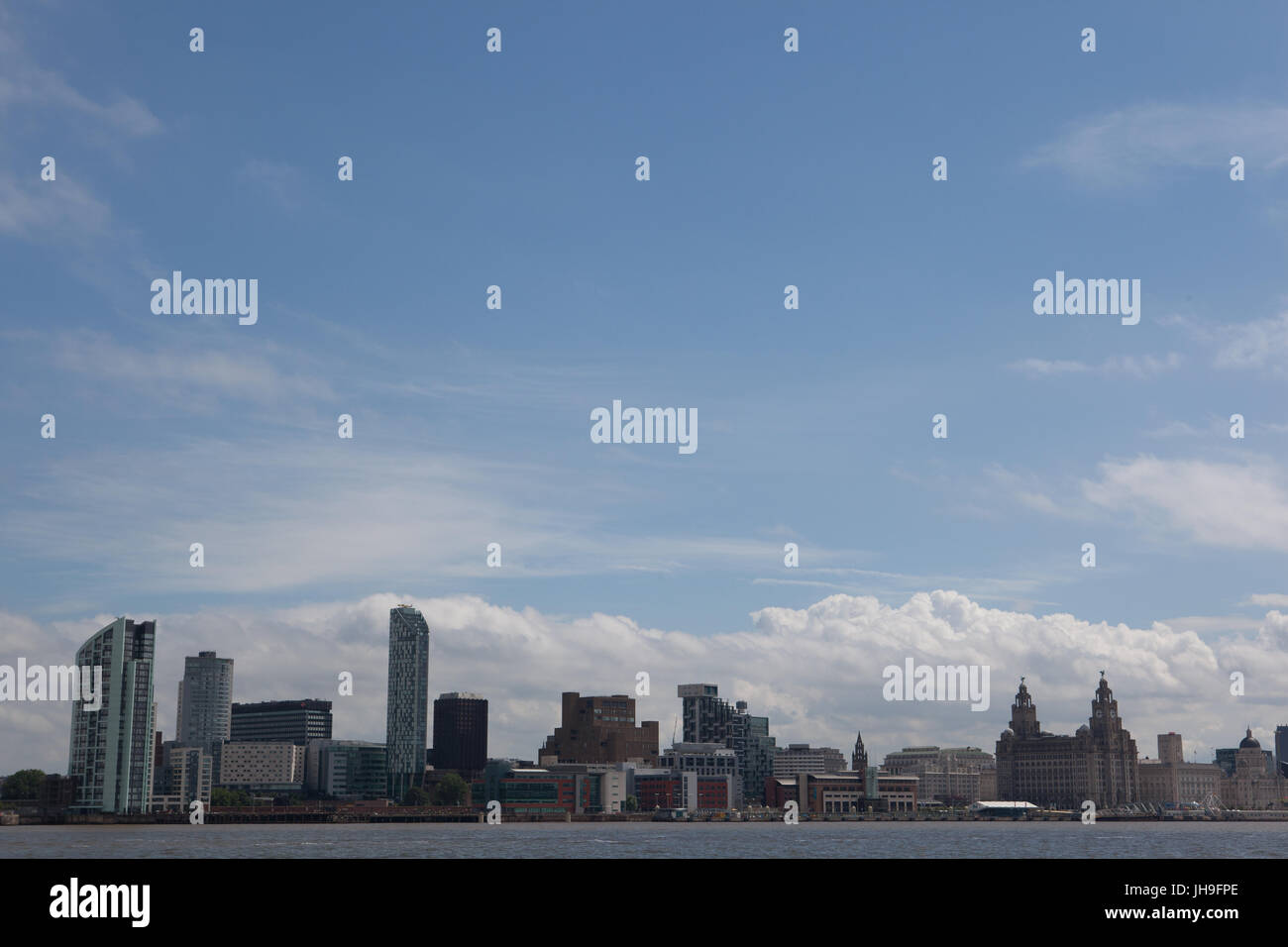 View of the Liverpool Skyline from the River Mersey Stock Photo - Alamy