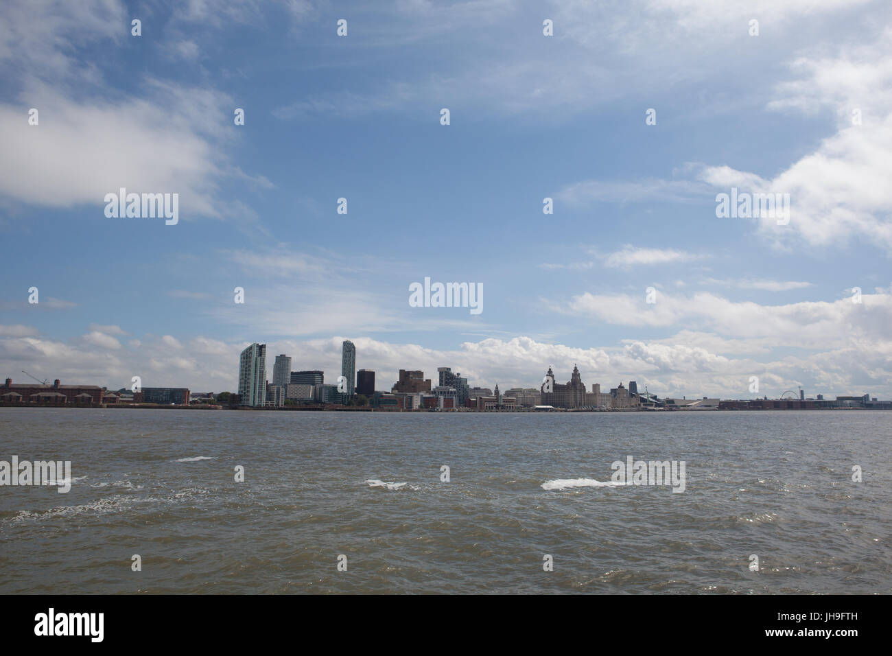 View of the Liverpool Skyline from the River Mersey Stock Photo - Alamy